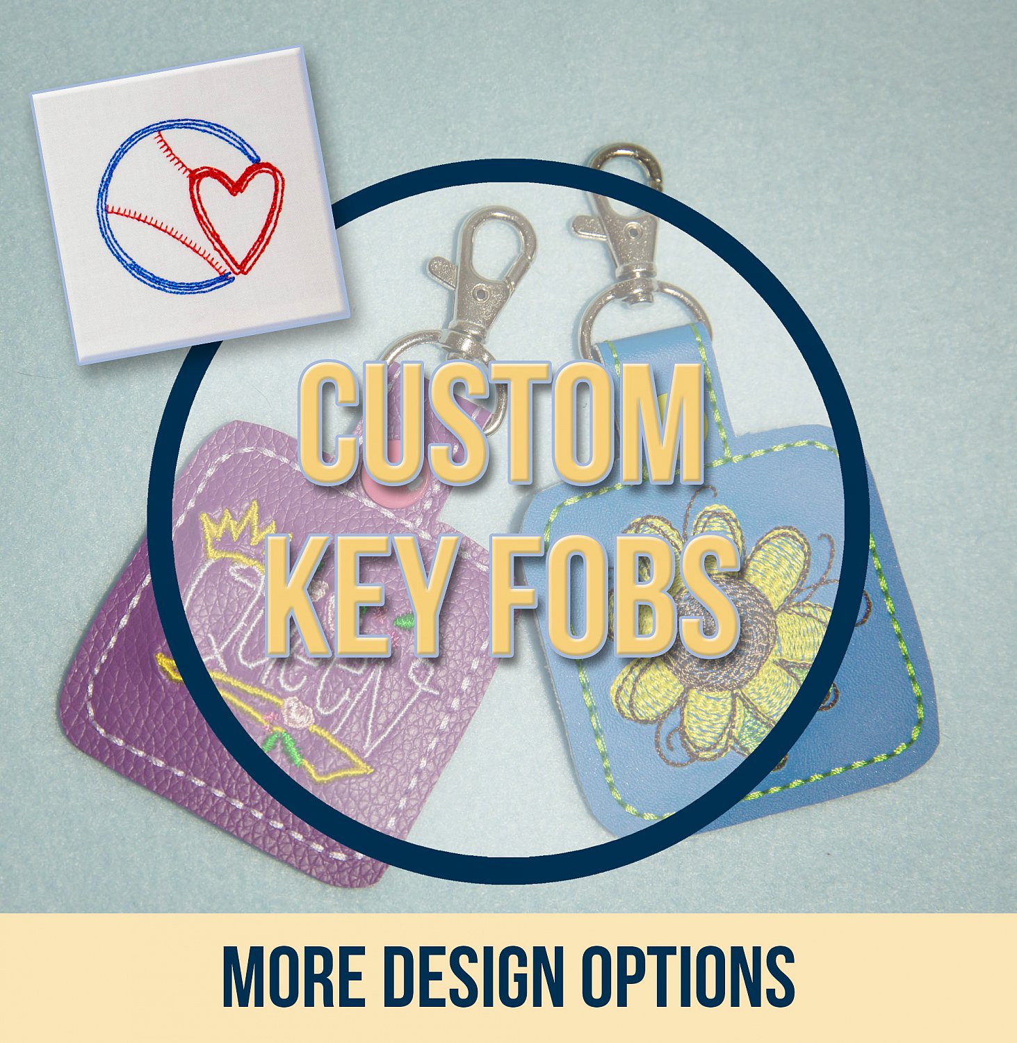 Baseball Key Fobs - Studio CB Designs - Key Fobs - www.cyndibender.com